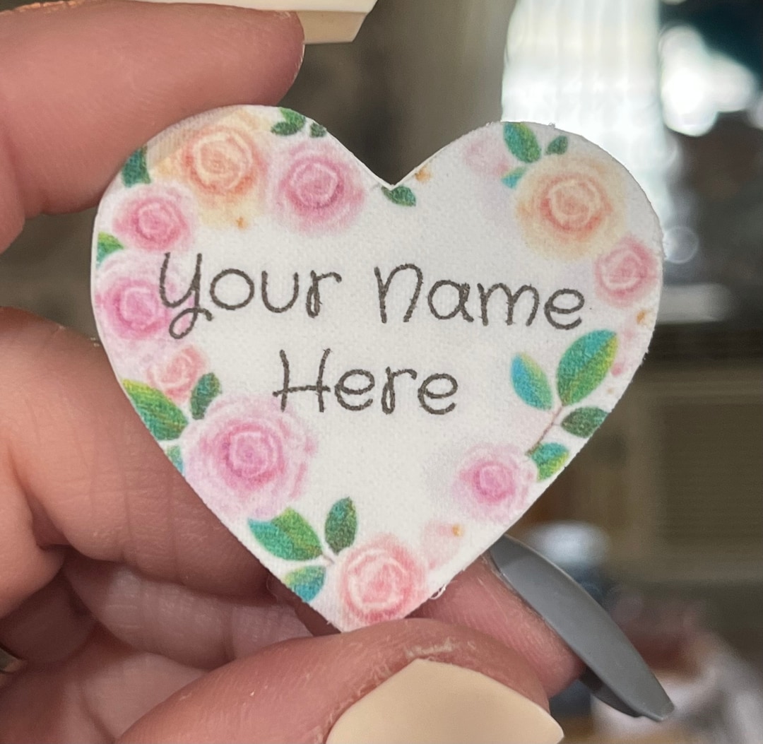 Custom Iron on Labels/100% Customizable Iron on or Sew on Heart Shaped ...