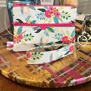 Double Zipper Coin Purse,wallet With Key Fob, Coin Pouch, Purse for ID ...