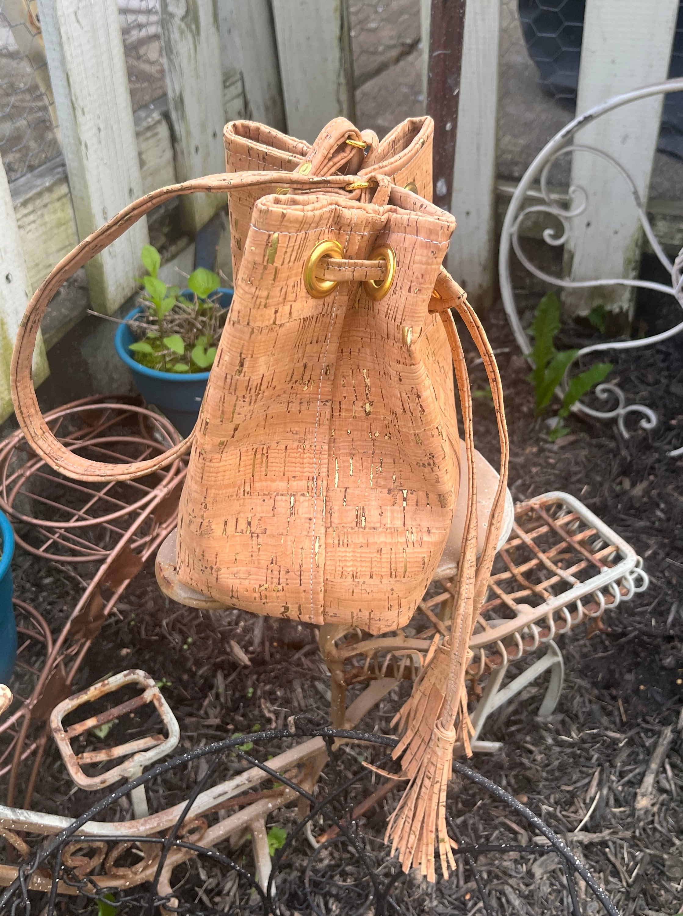 Cork Purse/mini Cork Bucket Bag/cork Leather Purse/cork - Etsy
