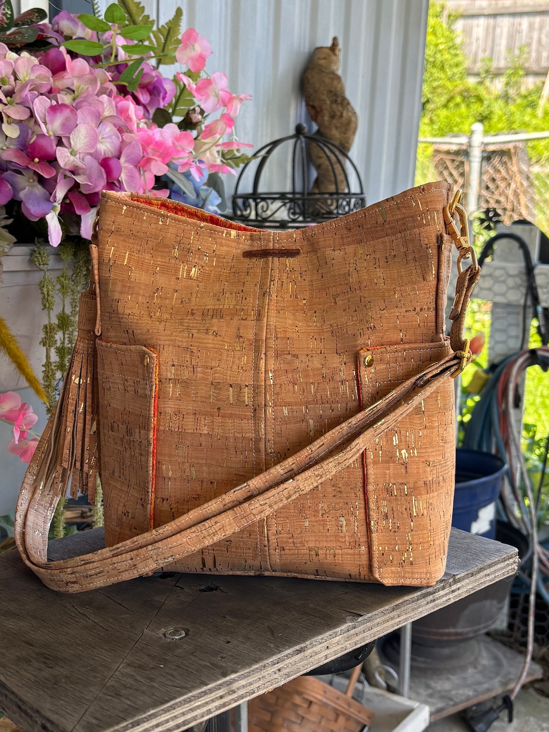 Cork Purse/cork Crossbody Bag/smallmini Cork Compass Bag/cork Shoulder ...