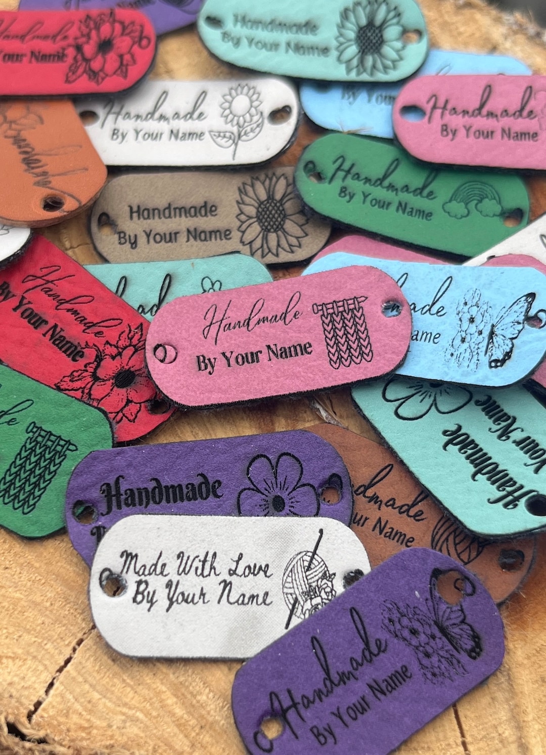 Leather Crochet Labels/labels for Handmade Items/custom Leather Labels ...