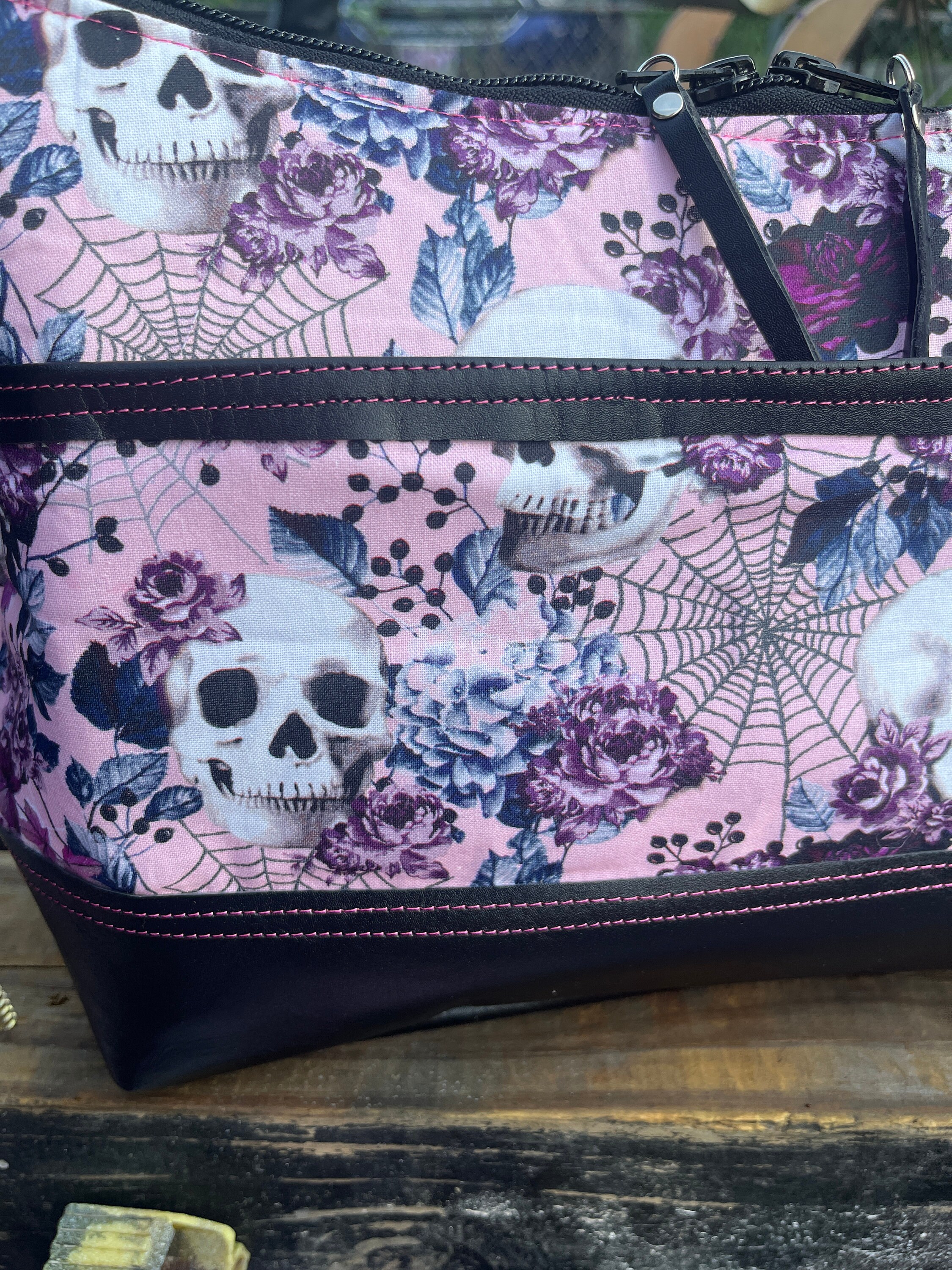 Pink Skull Bag/gothic Skull Purse/goth Bag/skull Handbag/black - Etsy