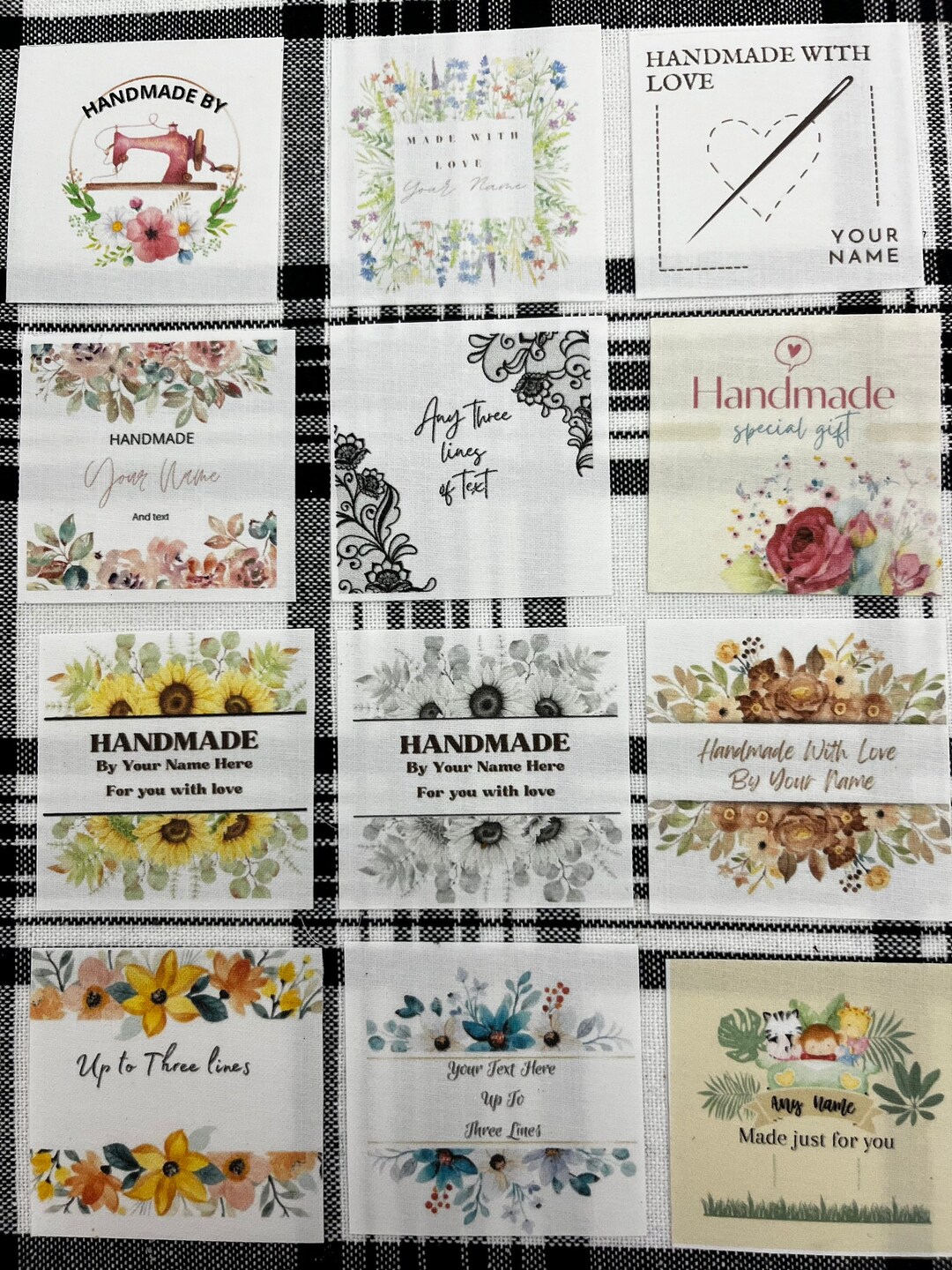 Iron on or Sew on Custom Lables, 100% Customizable Iron on Clothing ...