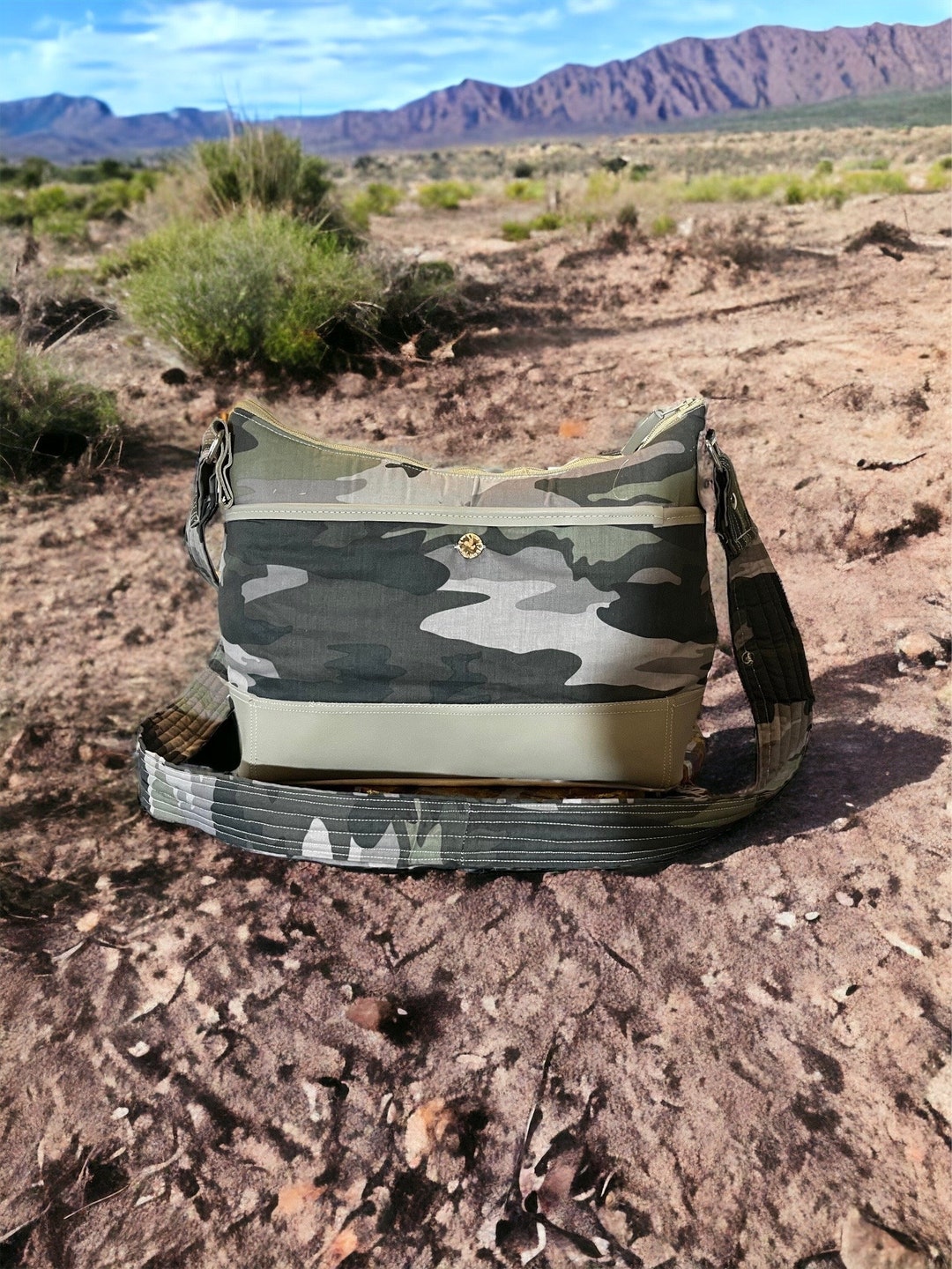 Leather Purse/camouflage Shoulder Bag/ Leather Camo Purse/handmade ...