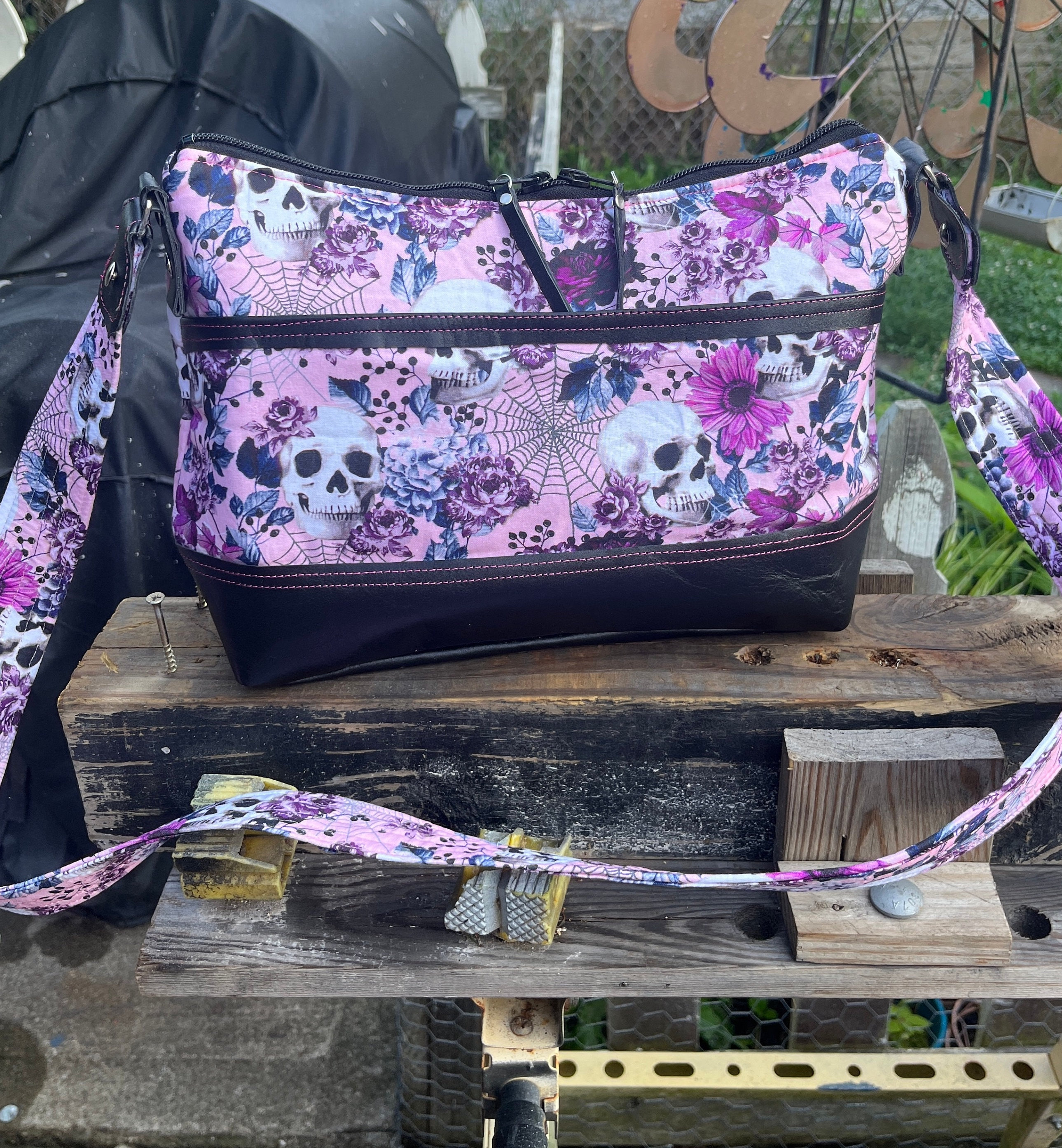 Pink Skull Bag/gothic Skull Purse/goth Bag/skull Handbag/black - Etsy