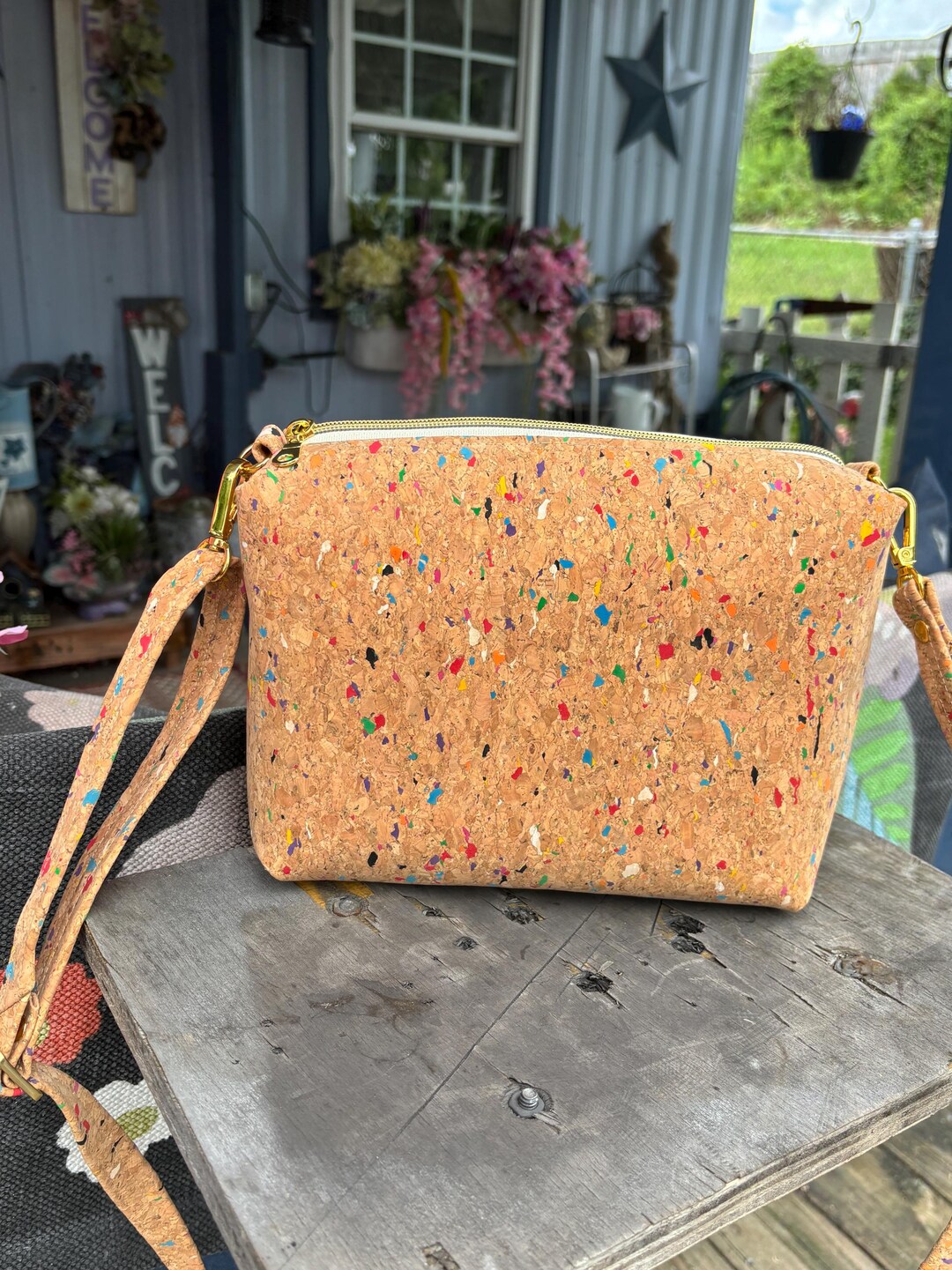 Colorful Cork Crossbody Bag/cork Purse/crossbody Cork Bag/handmade Cork ...