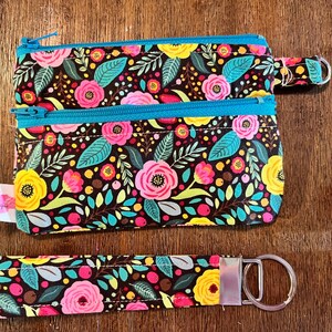 Double Zipper Coin Purse,wallet With Key Fob, Coin Pouch, Purse for ID ...
