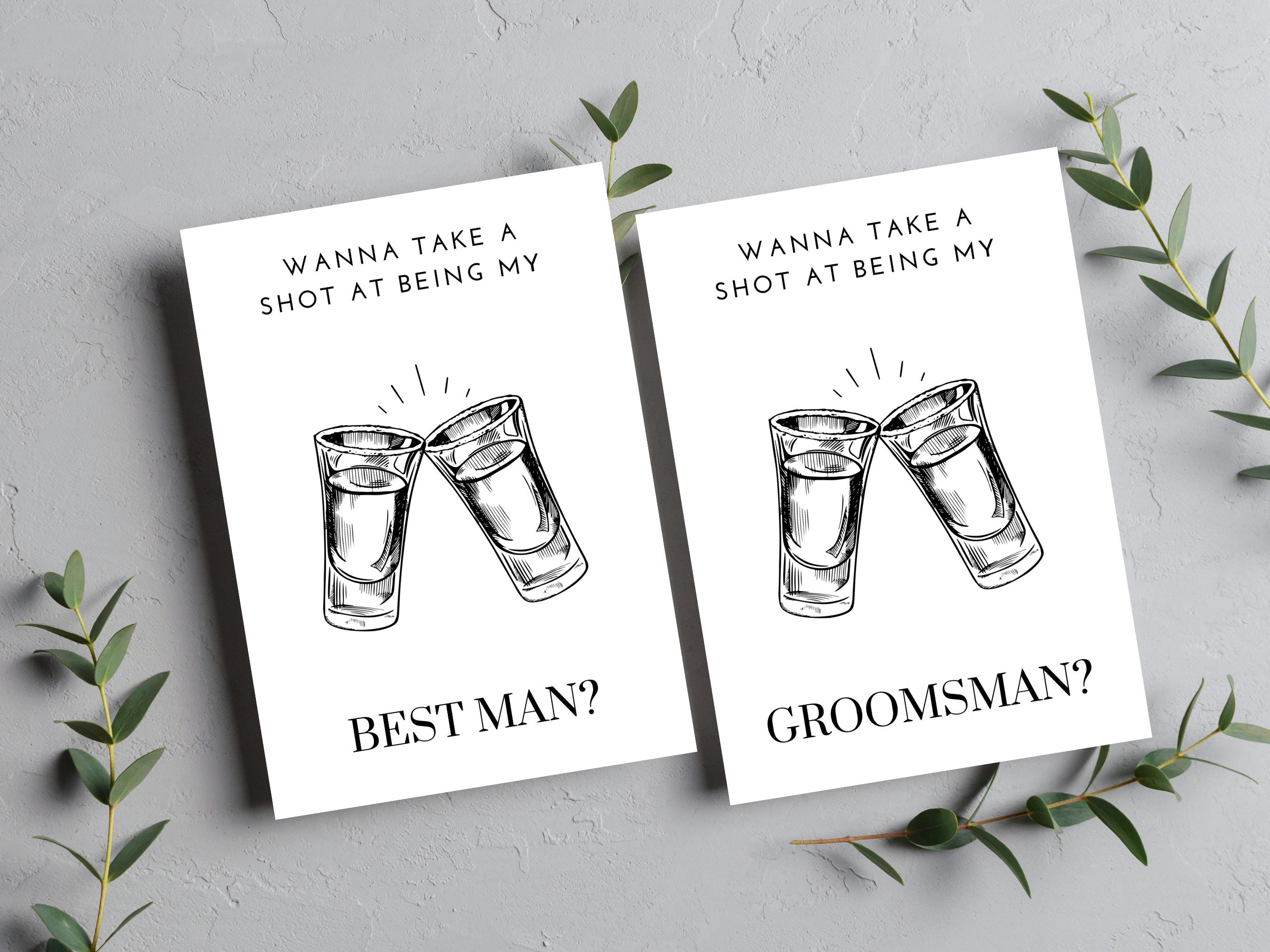 Wanna Take a Shot at Being My Groomsman Card, Printable Best Man ...