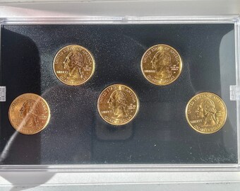 American Women 2022 Series 24K Gold Plated U.S. Mint Quarters 5-coin ...