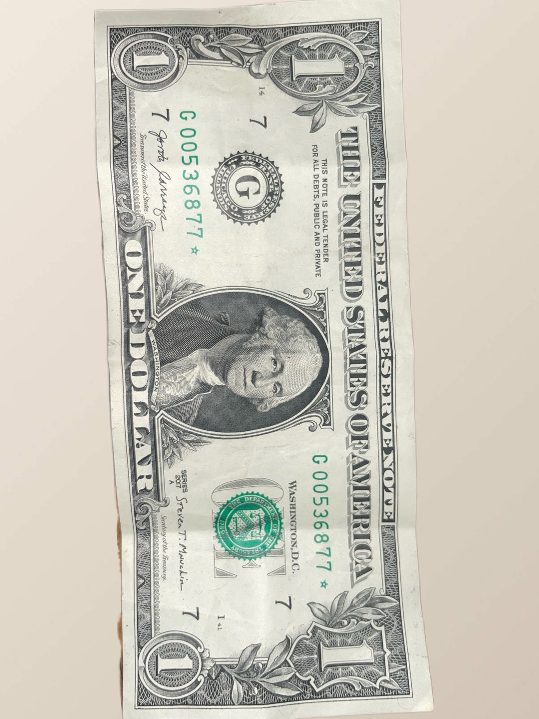 Rare Low Serial Number Star Note One Dollar Bill - Etsy