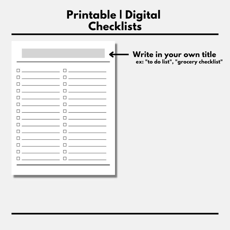 Minimal Printable Checklist | Simple Task List Template | Master to Do ...