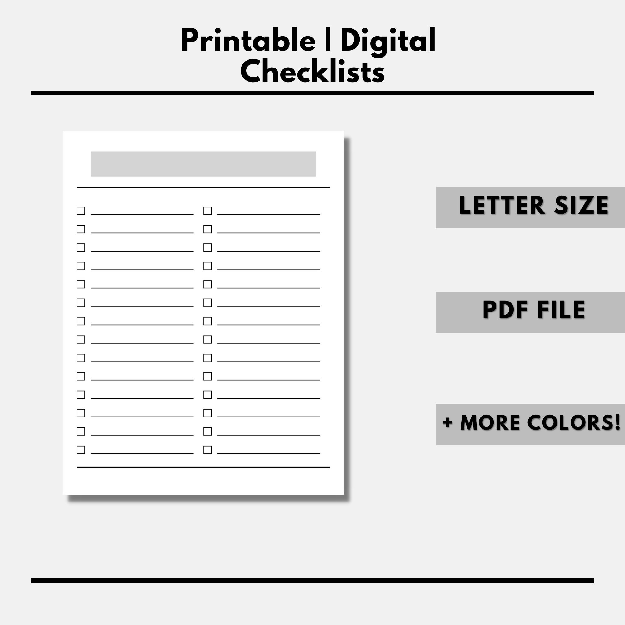 Minimal Printable Checklist | Simple Task List Template | Master to Do ...