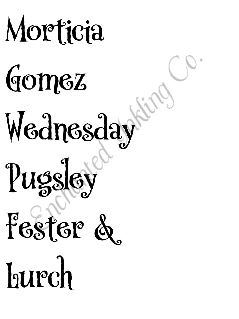 DIGITAL DOWNLOAD, Addams Family, Tim Burton, Halloween, Wednesday, Svg ...