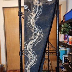 Customized/reworked Denim Punk Pants – With Hand-added Patches, Bleach ...