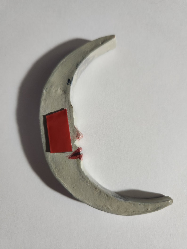 Clay Crescent Moon/sun With Face Wall Decor - Etsy