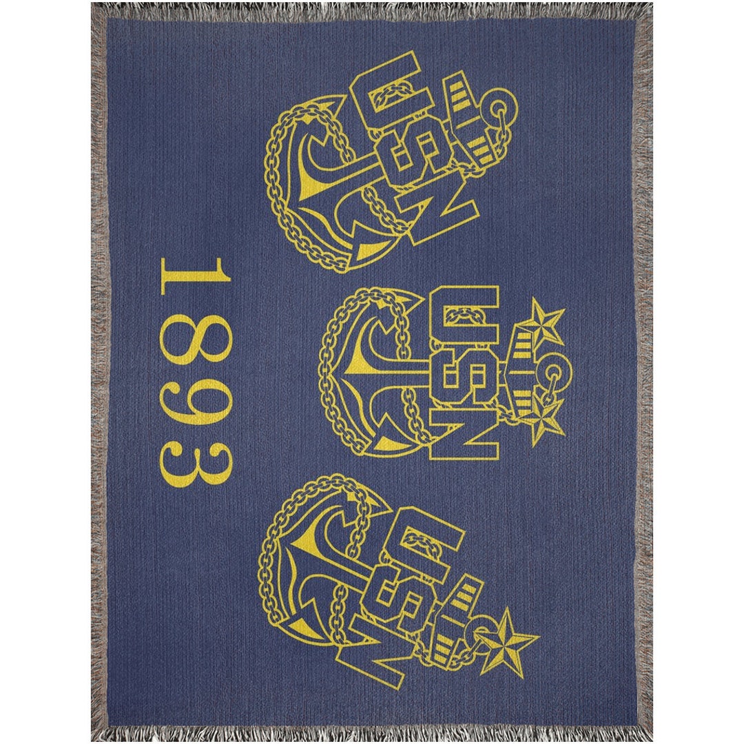 1893 Woven Blanket | US Navy Chief | Senior Chief | Master Chief | Gift ...