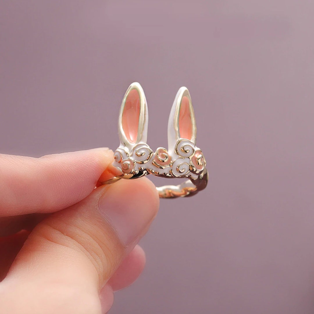 Cute Bunny Ear Ring, Adjustable Rings, Open Ring, Gifts for Her, Pretty ...