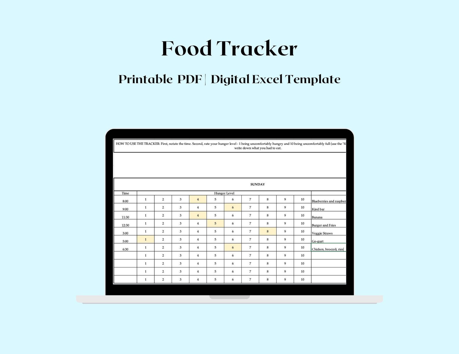 2023 Food Tracker, Food Tracker, Food Tracker PDF, Digital Food Tracker ...