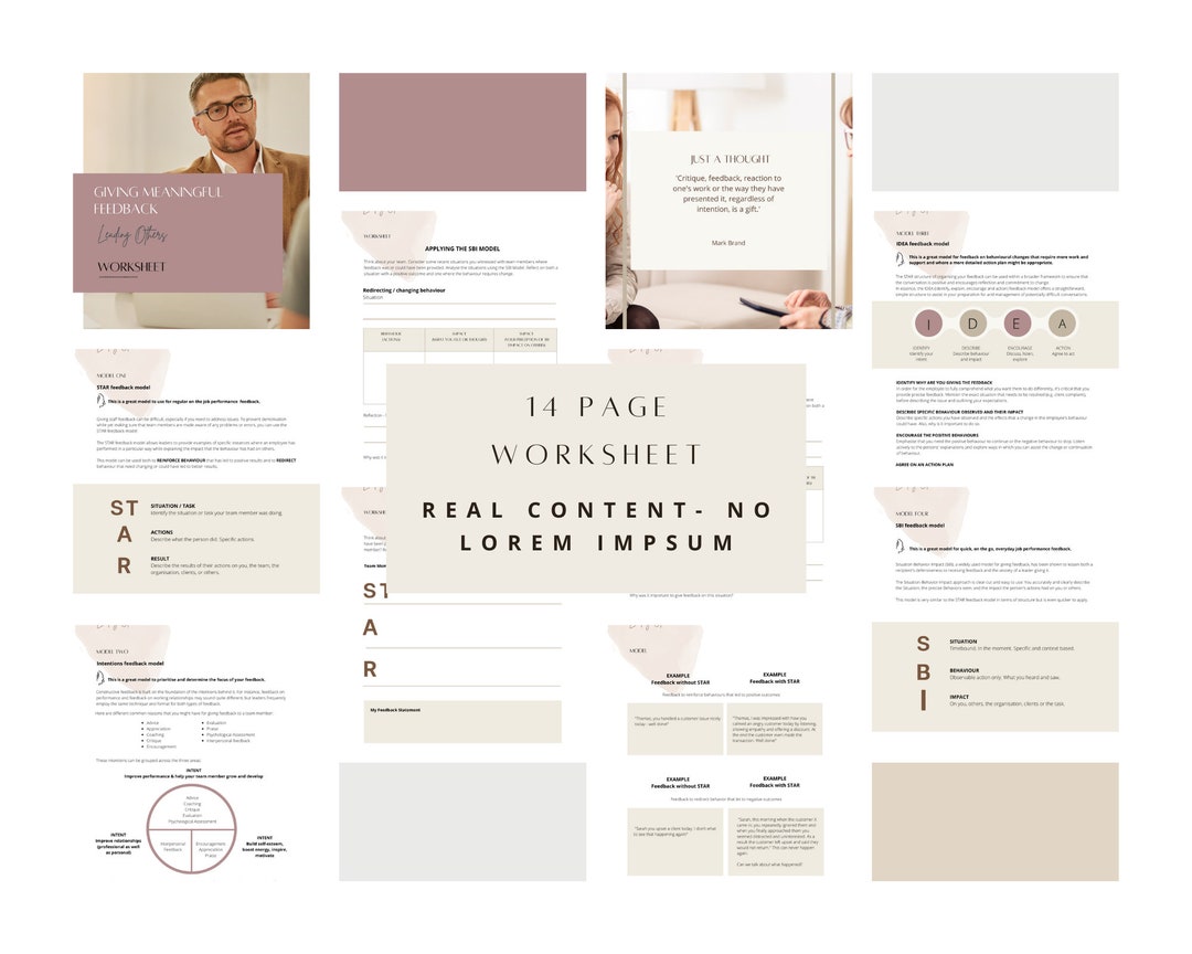 Giving Meaningful Feedback Worksheet| Leader's Toolkit| Customisable ...