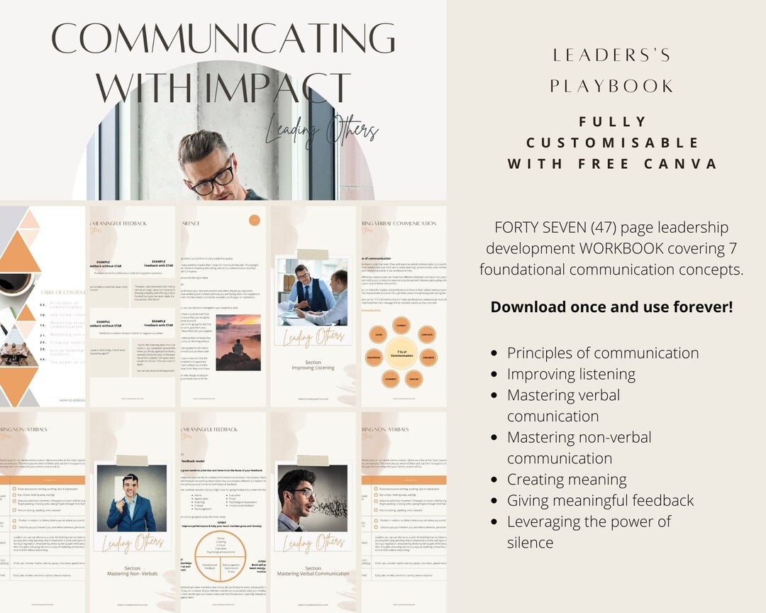 Communication Skills Workbook | Leader's Toolkit| Workbook Template ...