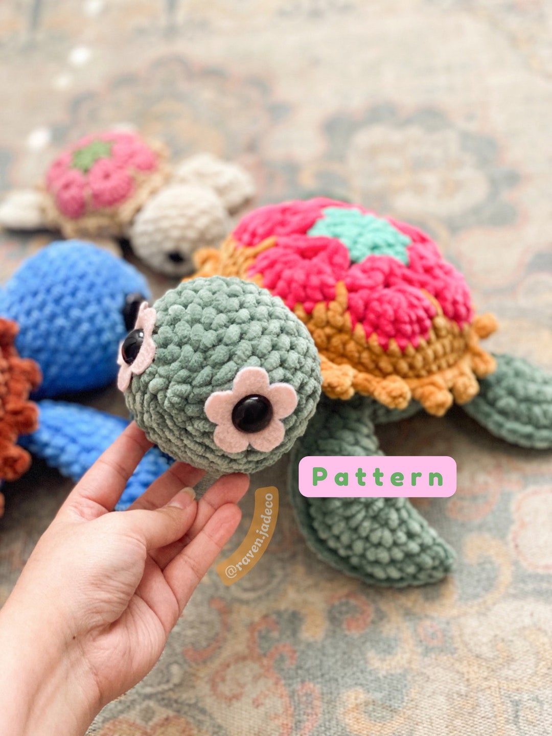 Tallulah the Boho Turtle Crochet Pattern / NO SEW Crochet Pattern / Amigurumi Pattern / Turtle ...