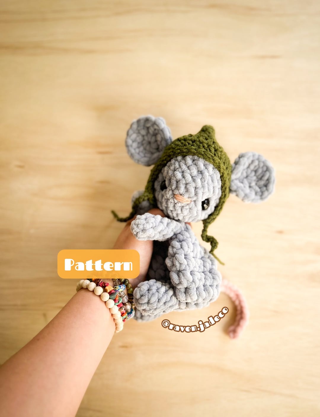 Bitty Nibbles Mouse / LOW SEW Crochet Pattern / Crochet Mouse Pattern ...