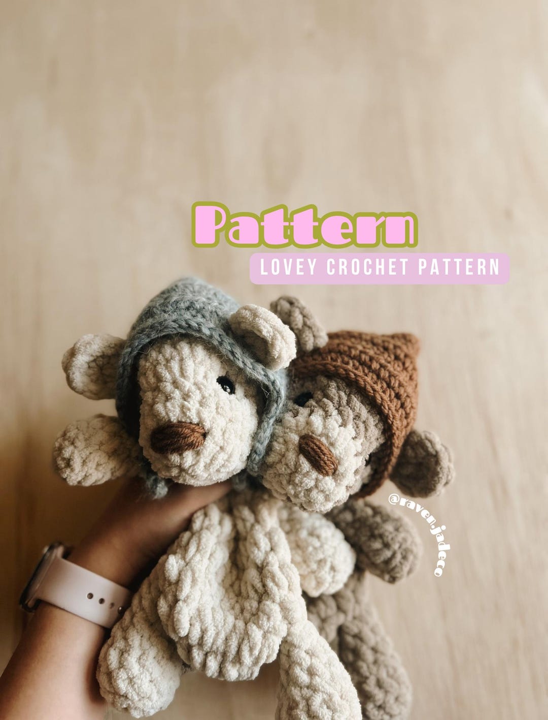 Bitty Teddy Bear Lovey Crochet Pattern / LOW SEW Crochet Pattern ...