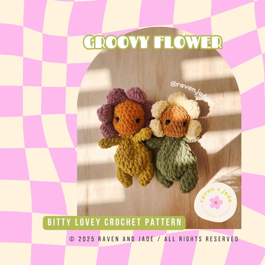 Bitty Groovy Flower Crochet Pattern / LOW SEW Crochet Pattern / Flower ...