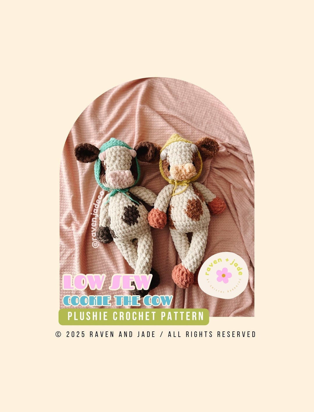 Cow Plushie Crochet Pattern / LOW SEW Crochet Pattern / Crochet Plushie ...