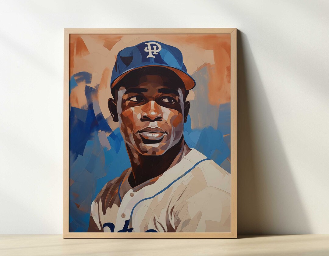 Jackie Robinson Art Print, Jackie Robinson Art, Black History Art Print ...
