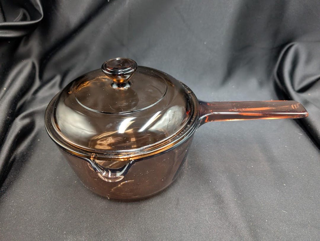 Pyrex Corning Visions Amber 1 Litre Sauce Pan With V-1-C Lid - Etsy