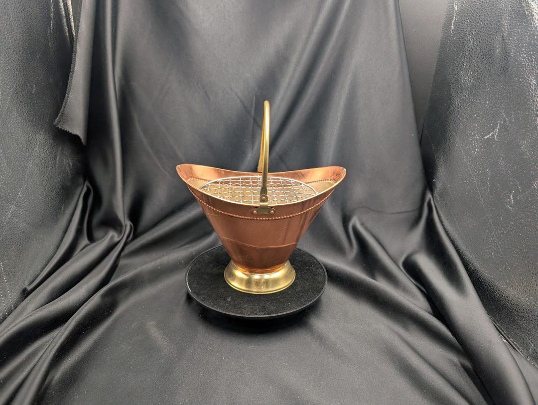 Vintage Small Coal Scuttle With Wire Mesh Flower Holder - Etsy