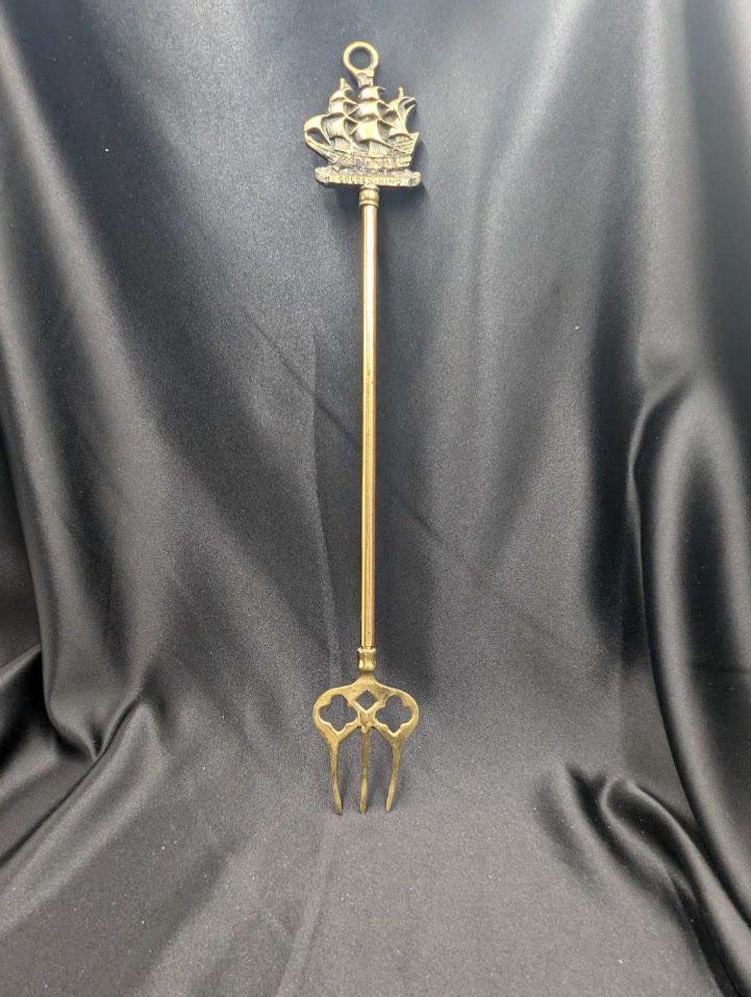 Vintage "golden Hind" Brass Fireplace Fork - Etsy