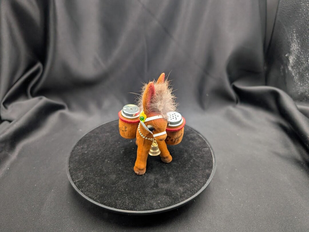 Vintage Flocked Donkey Mule Salt and Pepper Shakers and Holder - Etsy