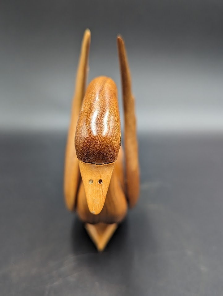 Hand Carved Wooden Swan - Etsy