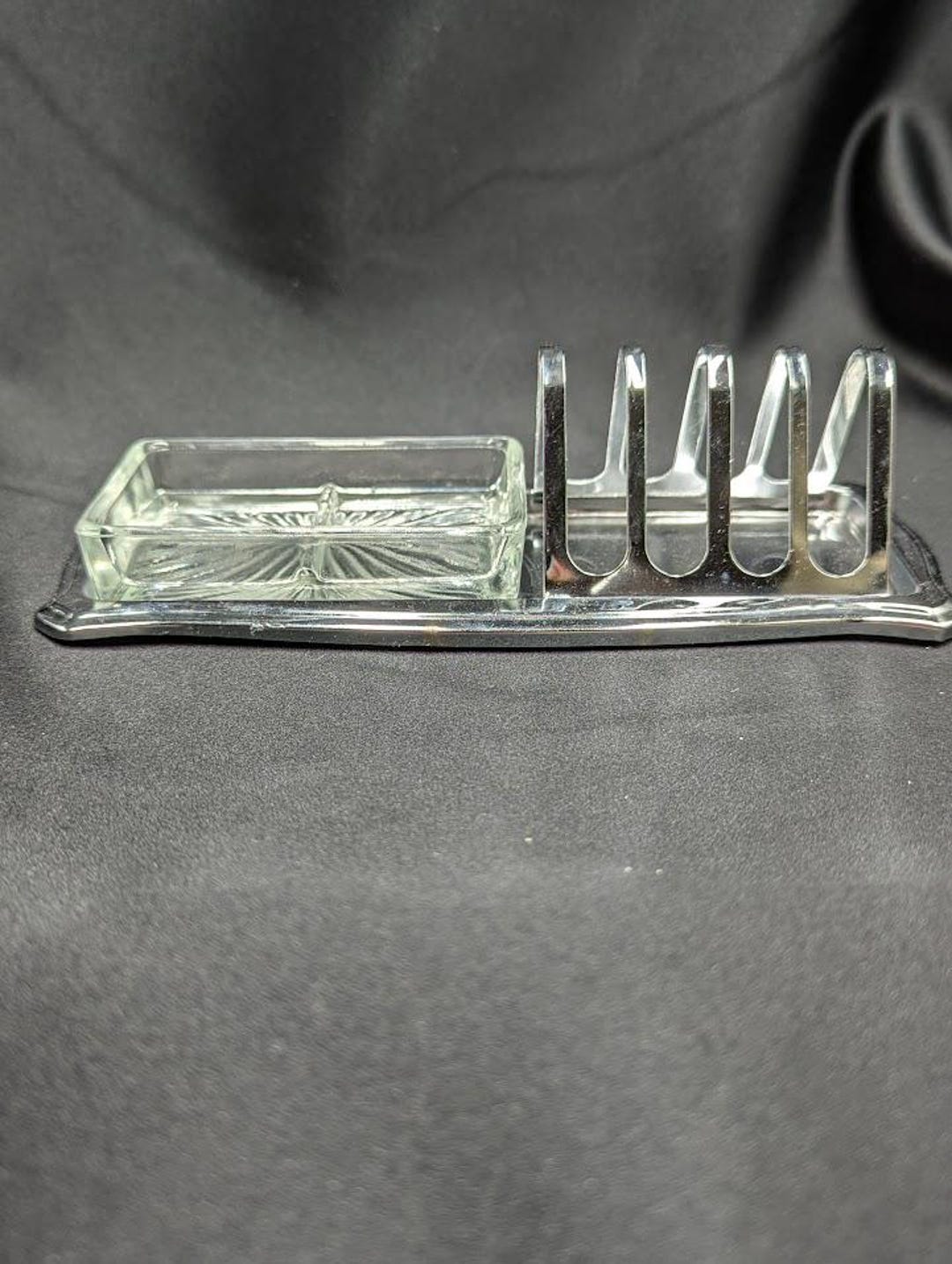 Vintage Toast Rack With Glass Insert for Jam / Butter - Etsy