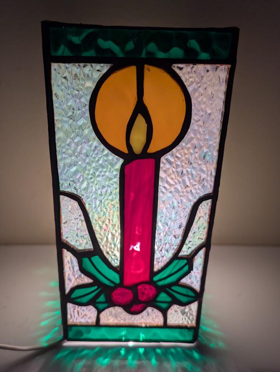 Vintage Traditions Stained Glass Hurricane Lamp - Etsy