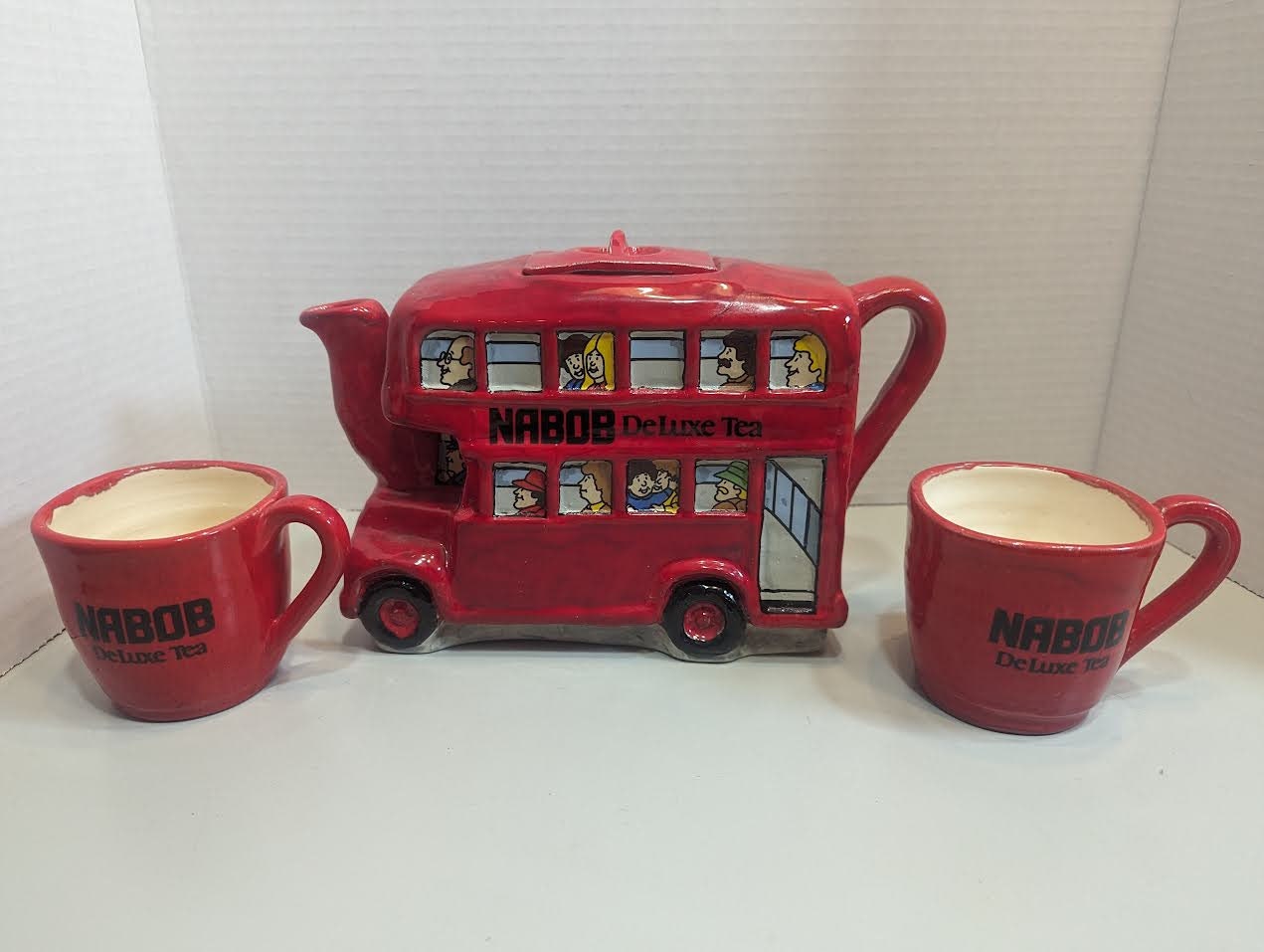 Nabob Deluxe Tea Double Decker Bus Teapot and 2 Cups - Etsy