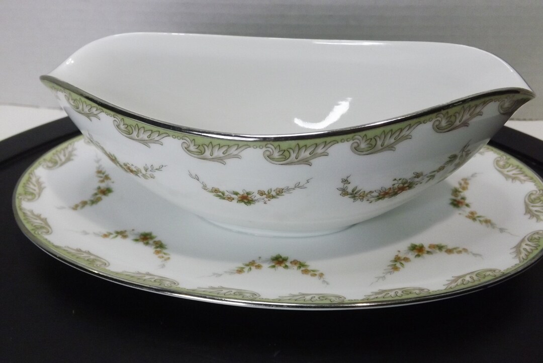 Noritake denise Gravy Boat With Attached Plate - Etsy