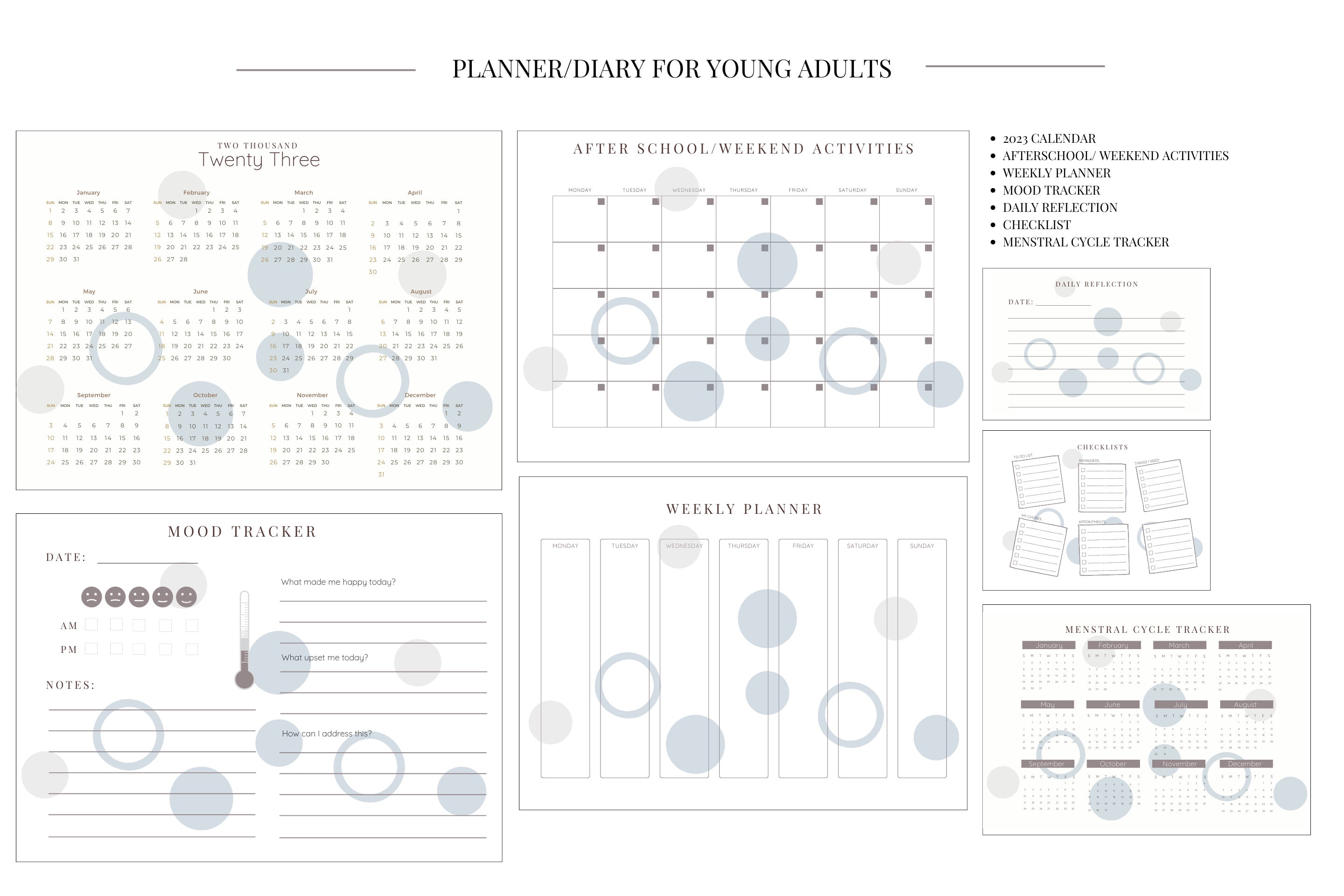 2023 Calendar Daily Weekly Planner Monthly Planner - Etsy