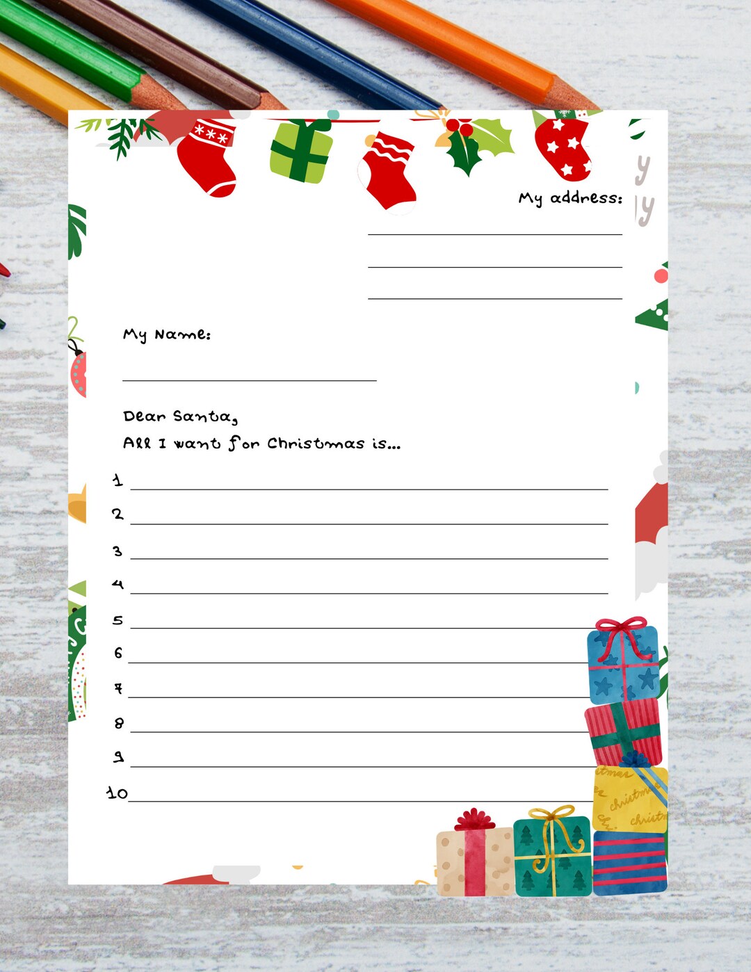 Kids All I Want for Christmas List, Printable Template, Christmas ...