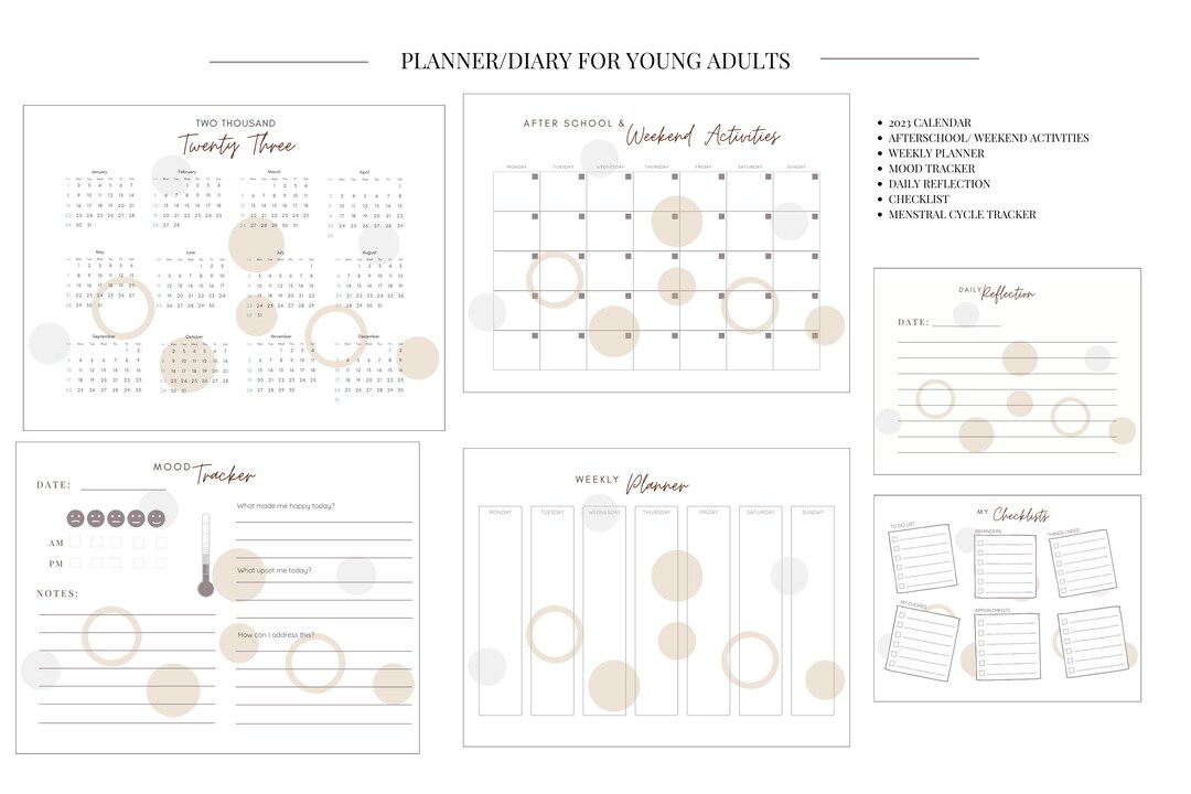 2023 Calendar, Daily, Weekly Planner, Monthly Planner, Printable ...