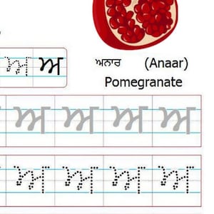 Punjabi Alphabets Tracing Worksheet, Writing Practice Workbook, Learn ...