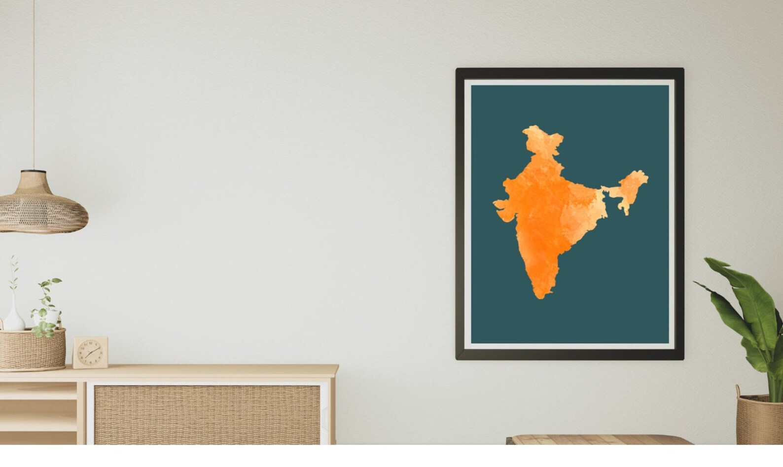 Map of India, India Map, Outline, Digital Download Printable, Japandi ...