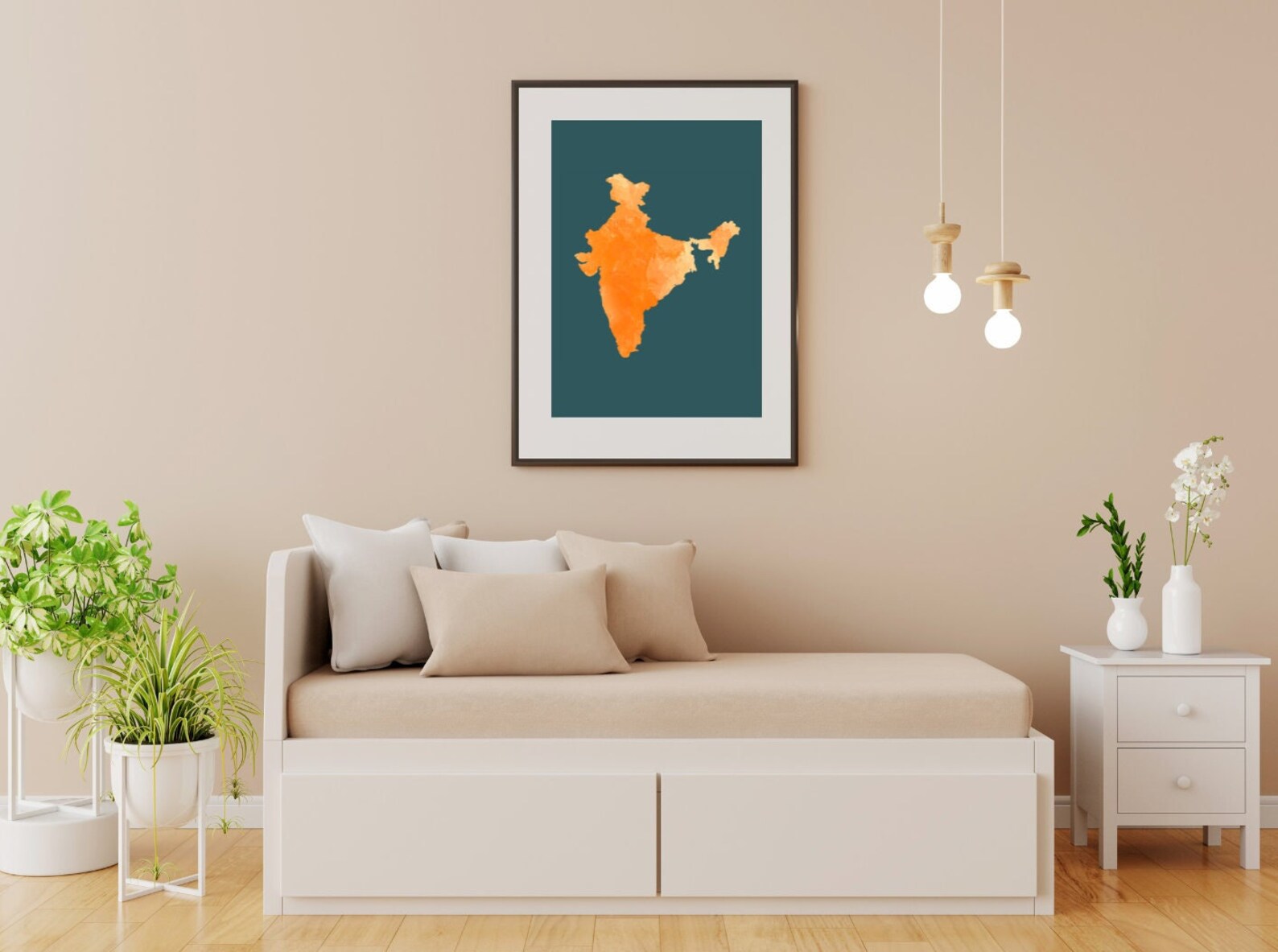 Map of India, India Map, Outline, Digital Download Printable, Japandi ...