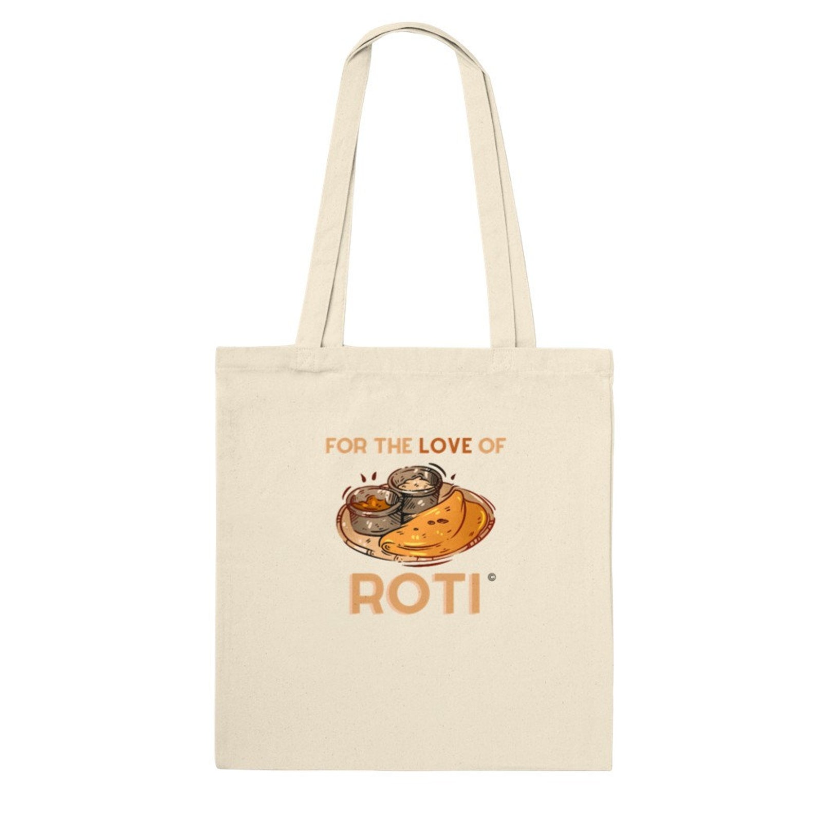 Classic Tote Bag - for the Love of Roti, Punjabi, Puns - Etsy