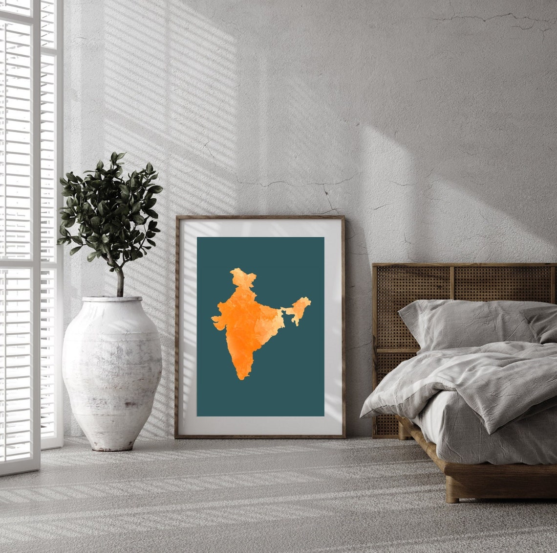Map of India, India Map, Outline, Digital Download Printable, Japandi ...