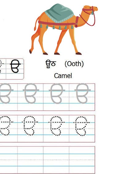 Punjabi Alphabets Tracing Worksheet, Writing Practice Workbook, Learn ...