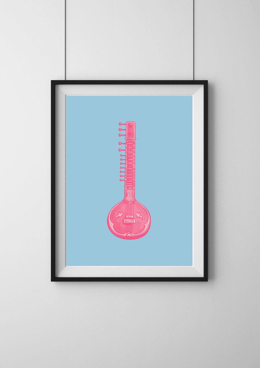 Pop Art Sitar Print - Instrument Print - Printable Digital Download - Etsy