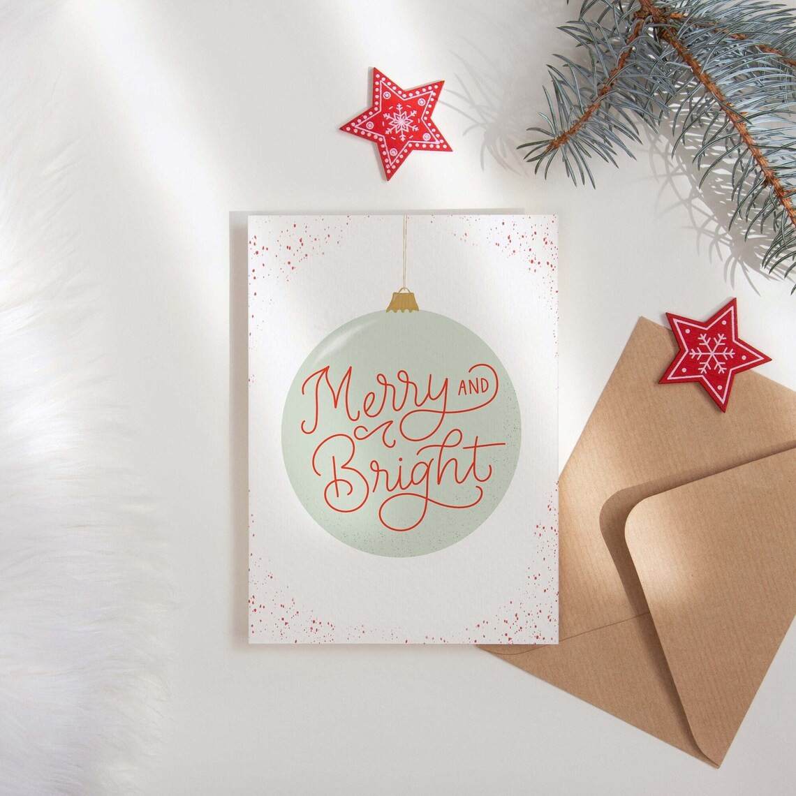Merry and Bright Christmas Card, Printable Card, Christmas Carol ...